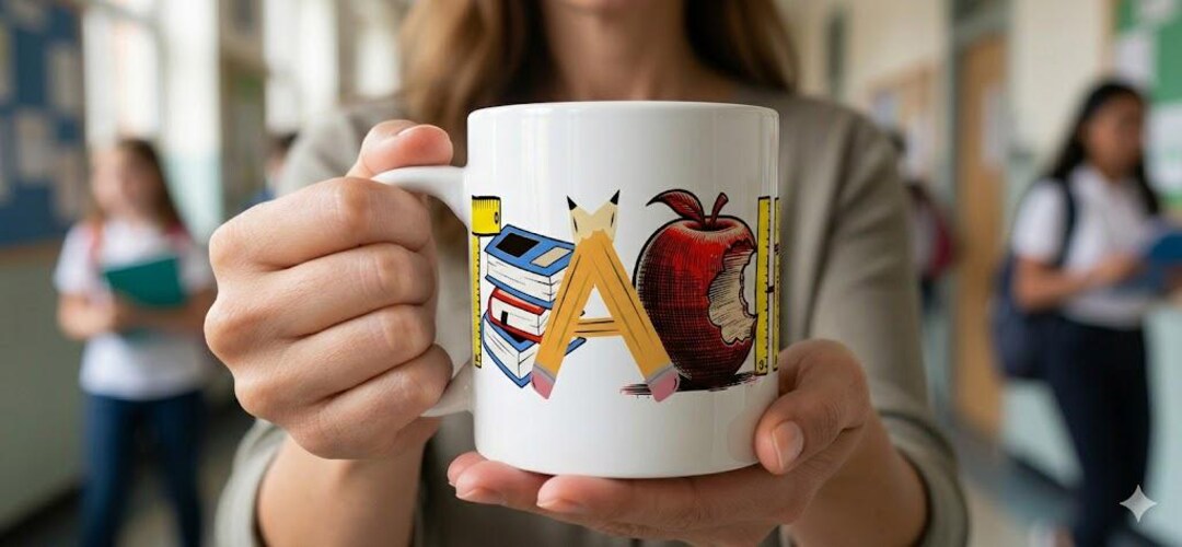 Teacher Appreciation Mug, TEACHER Word Art Mug, Teacher Gift, End of ...