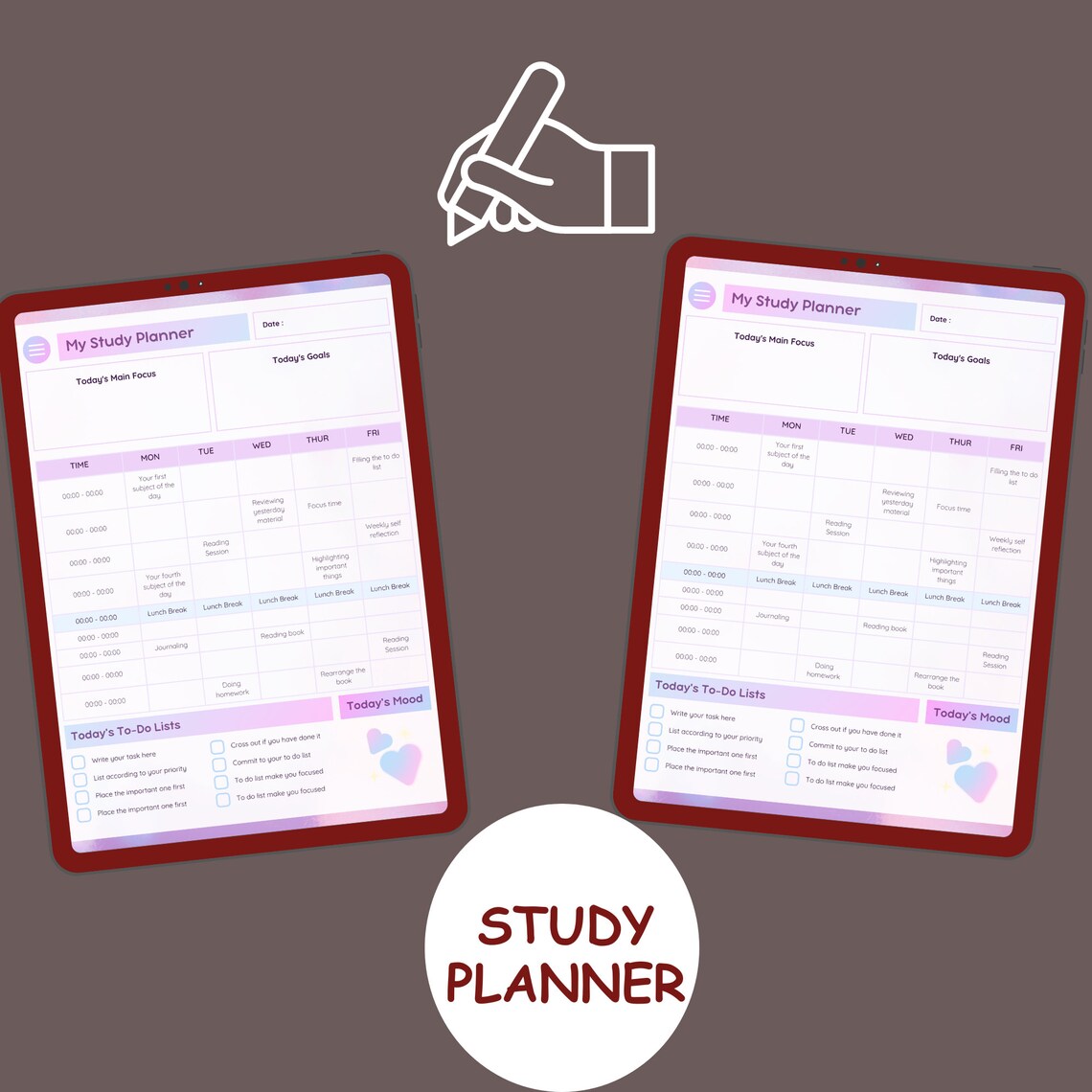 Monthly Study Planner Printable | Academic Organizer | Study Schedule ...