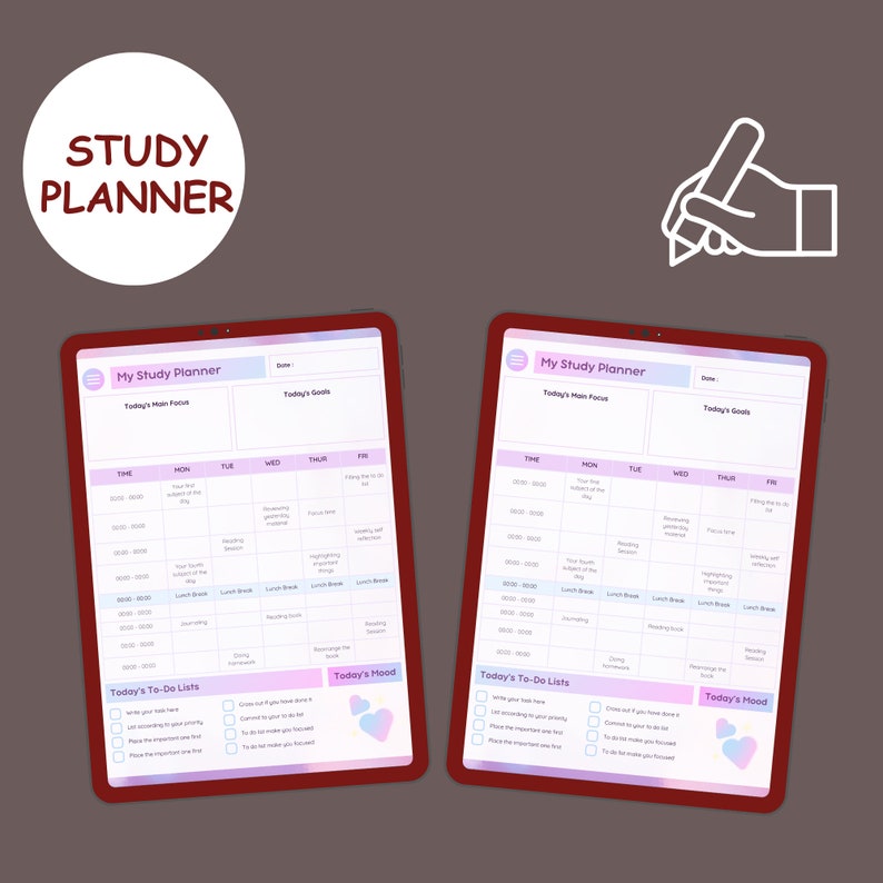 Monthly Study Planner Printable | Academic Organizer | Study Schedule ...