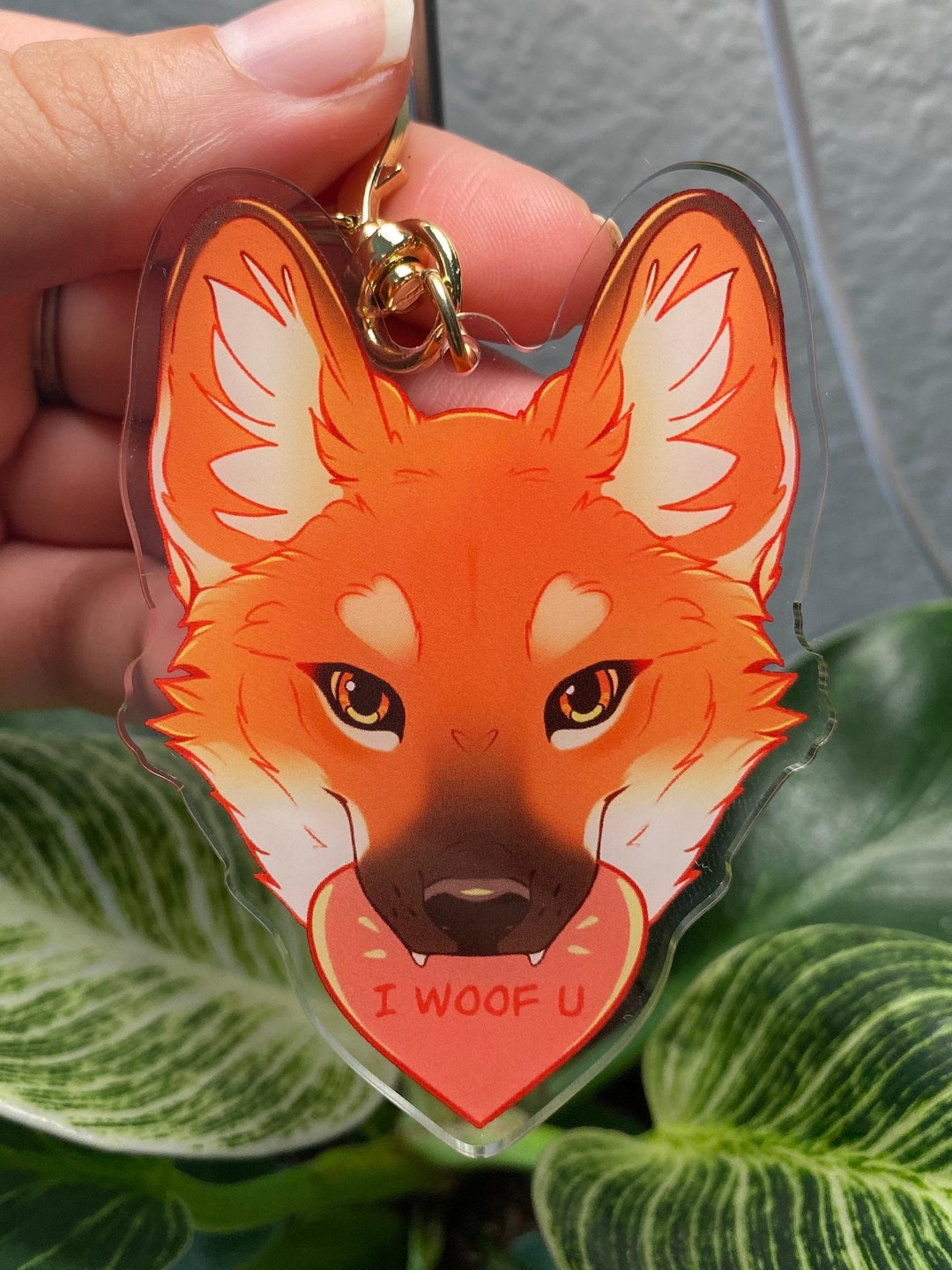 Furry Canine 3” Keychain Valentine Day Gift, Furry Stickers, Cute Gift ...