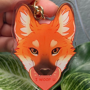 Furry Canine 3” Keychain Valentine Day Gift, Furry Stickers, Cute Gift ...