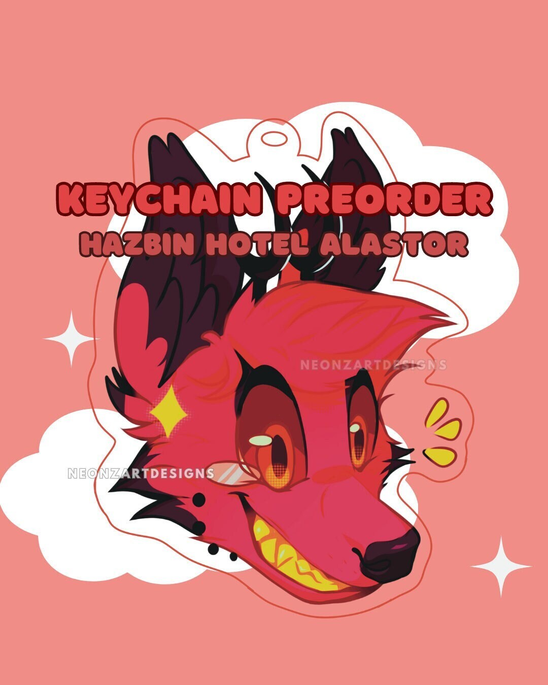 Hazbin Hotel Alastor 3 Keychain, Furry Hellhound, Hazbin Hotel Charm ...