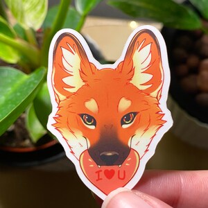 Cute Furry Canine Sticker Set of 2, Hyena Sticker, Maned Wolf Sticker ...