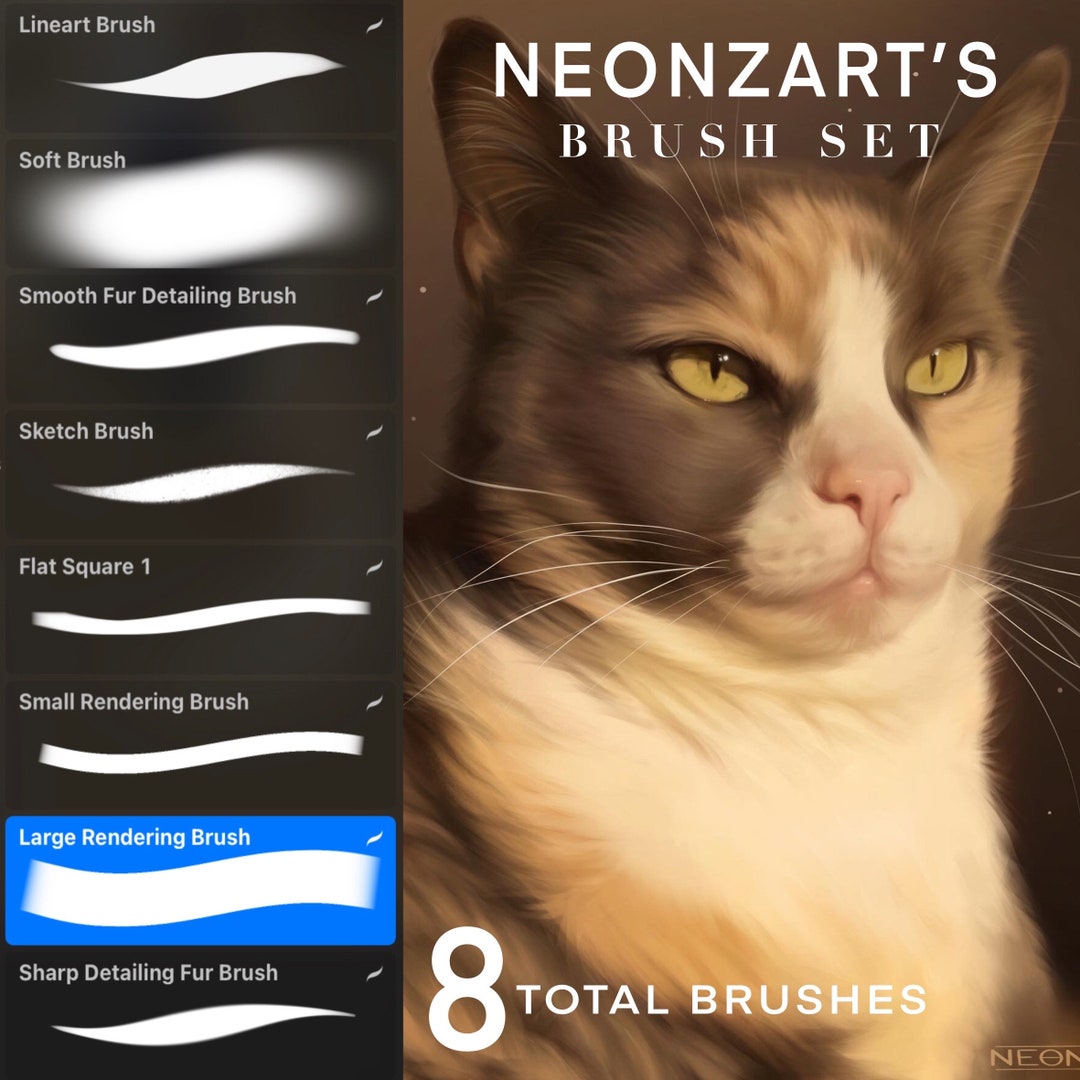 9 Fur Brushes Procreate, Procreate Furry Set, Procreate Blending Brushes, Brushes for Procreate ...