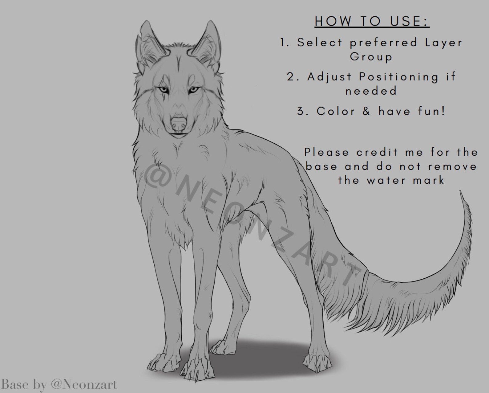 Hellhound Reference Sheet Base, Wolf and Canine Base, Canine Wolf ...