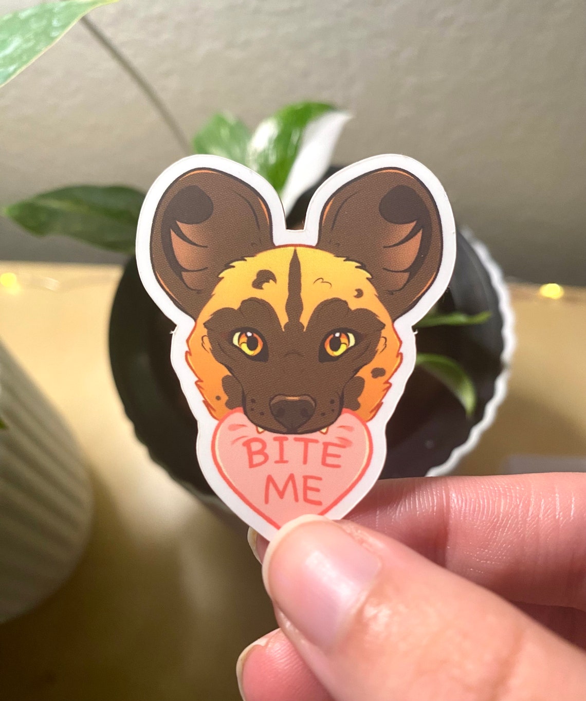 Cute Furry Canine Sticker Set of 2, Hyena Sticker, Maned Wolf Sticker ...