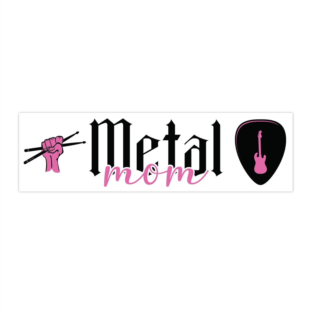 Heavy Metal Mom Bumper Sticker, Female Music Lover Waterproof Vinyl ...