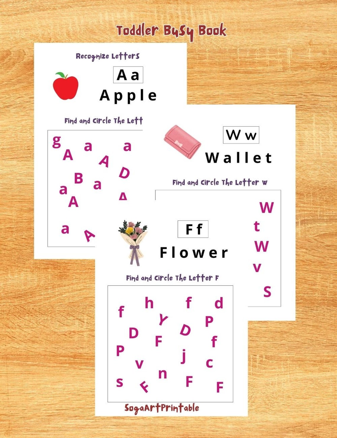 Toddler Busy Book Worksheet for Kindergaten, Classroom, Preschool or ...