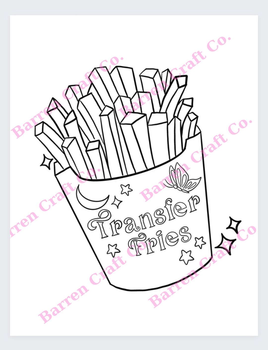 Transfer Fries IVF Coloring Page Digital Download - Etsy
