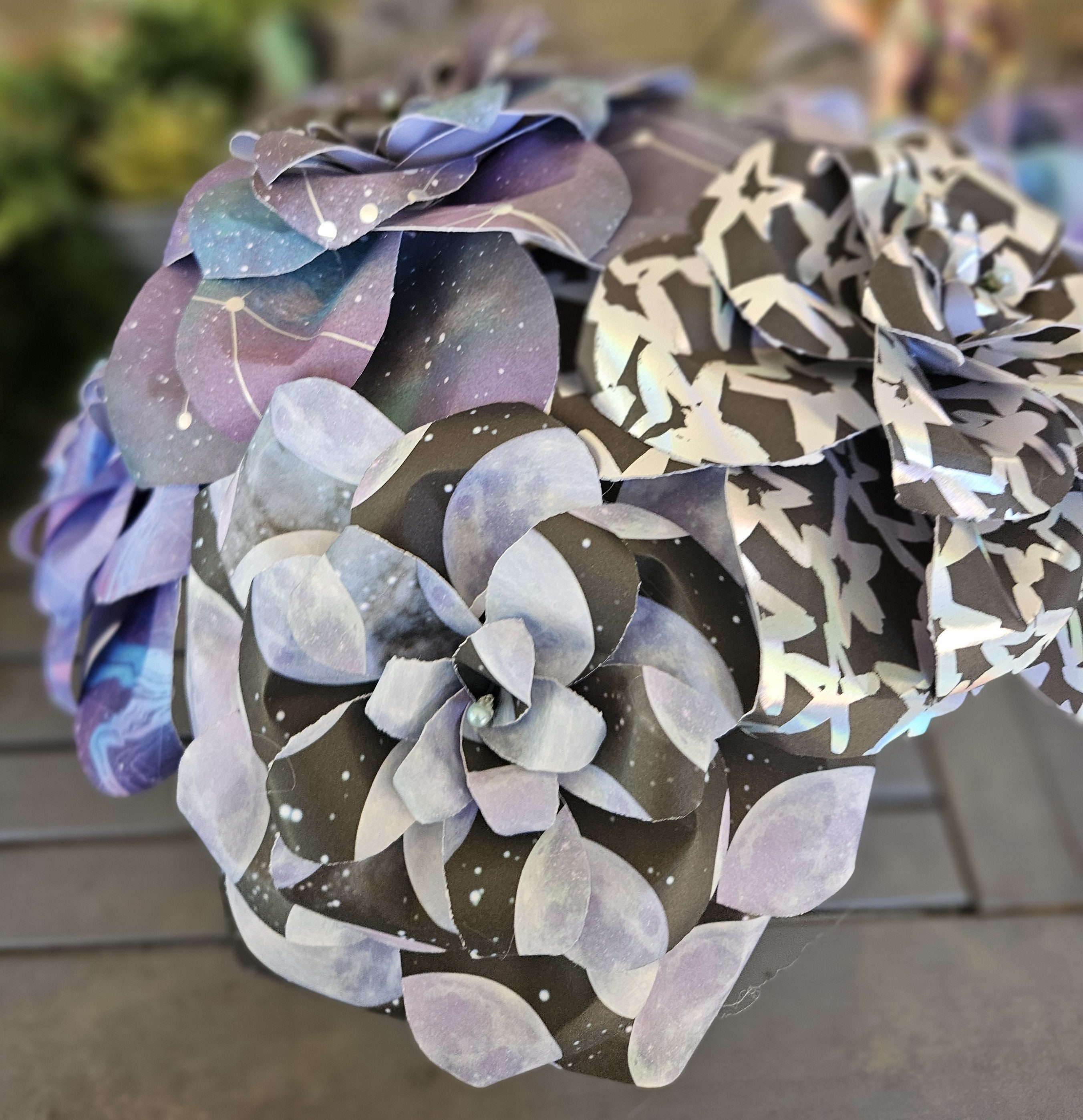 Paper Flower Bouquet Handmade 6 Stem Arrangement for Home Decor, Gifts ...