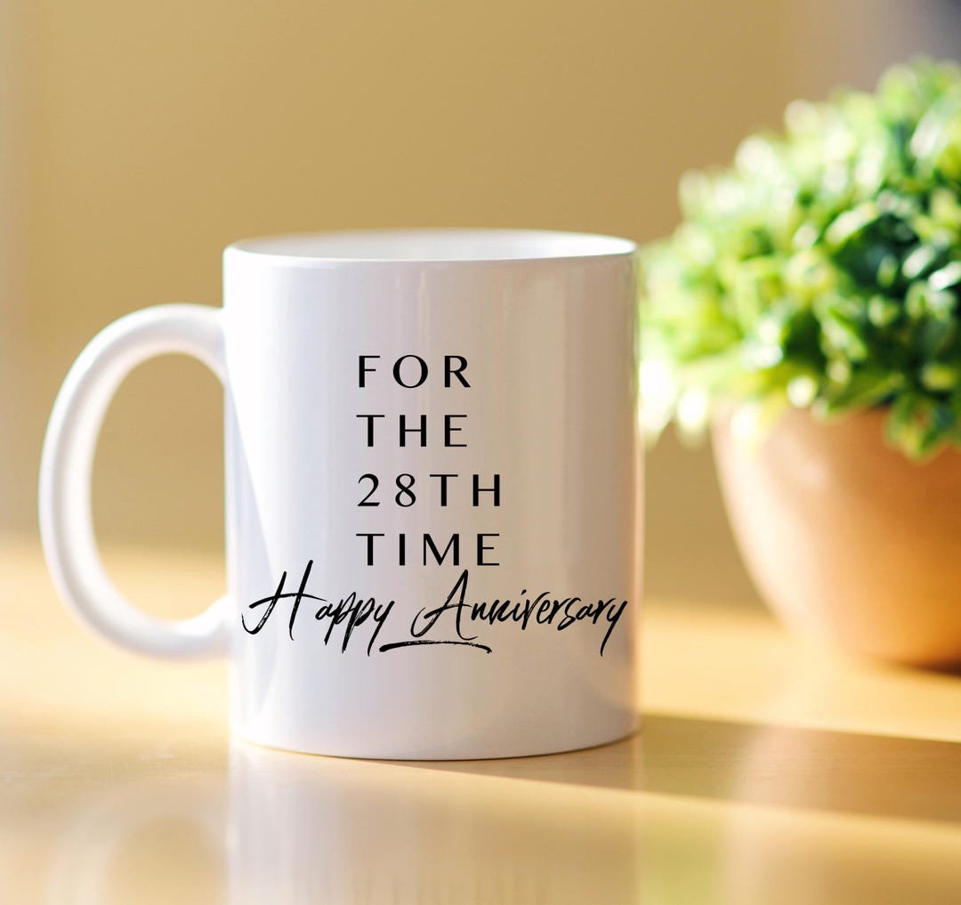28th Anniversary Gifts for Him, 28th Anniversary Mug 28th Wedding ...
