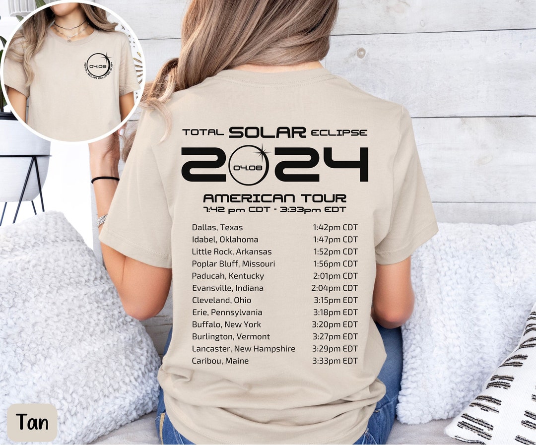 Total Solar Eclipse 2024 Shirt, American Tour Solar Eclipse Tee, Path ...