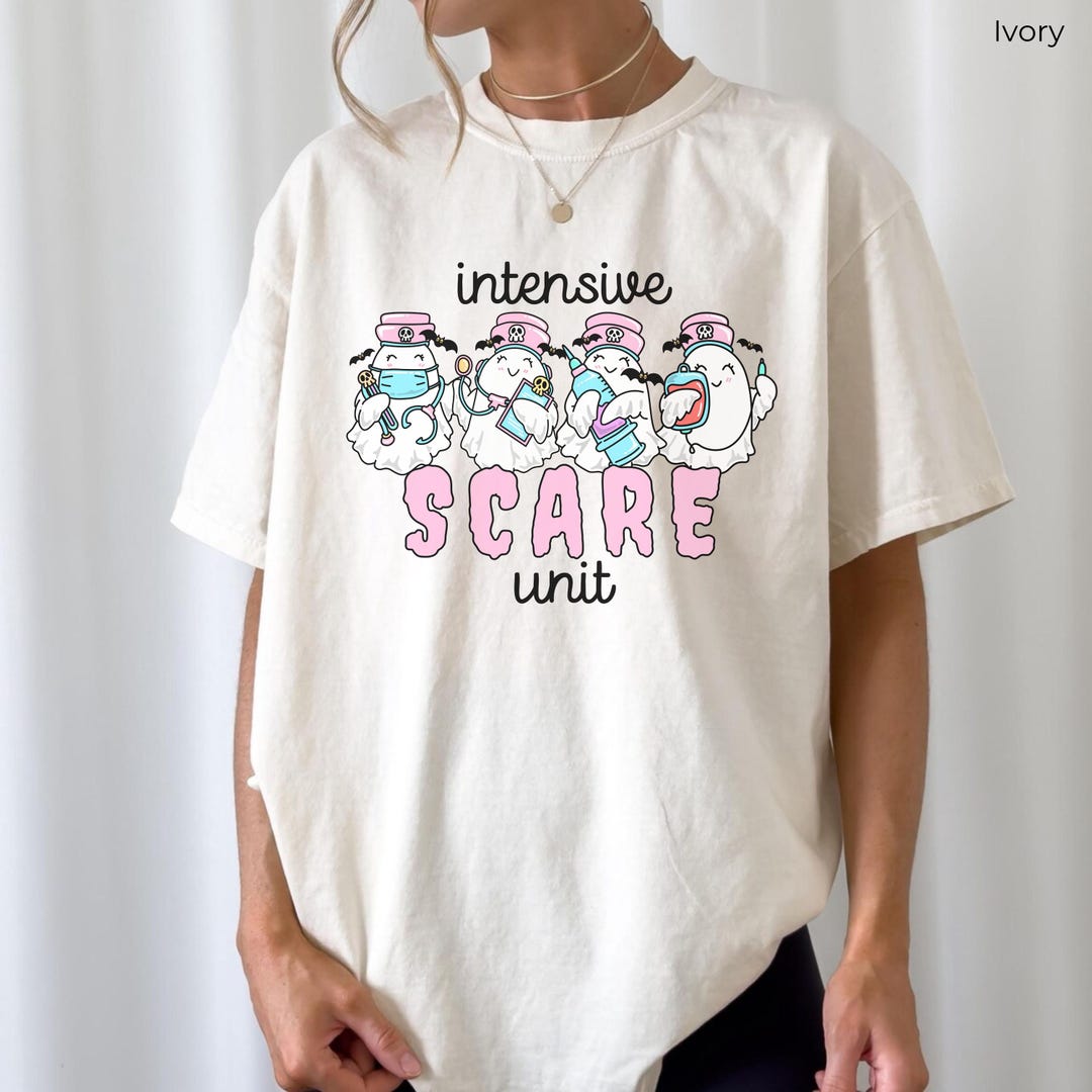 Intensive Scare Unit Shirt, Ghost Nurse Halloween Tee, Funny ICU Nurse ...