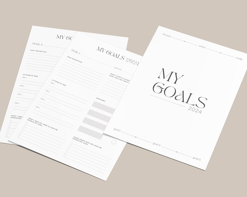 MY GOALS 2024; A4 Printable & PDF Fillable - Etsy
