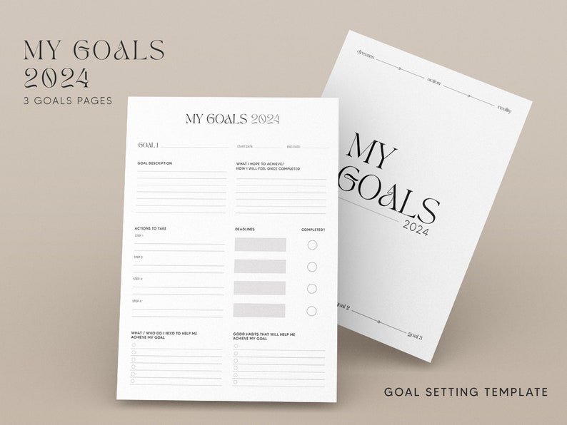 MY GOALS 2024; A4 Printable & PDF Fillable - Etsy