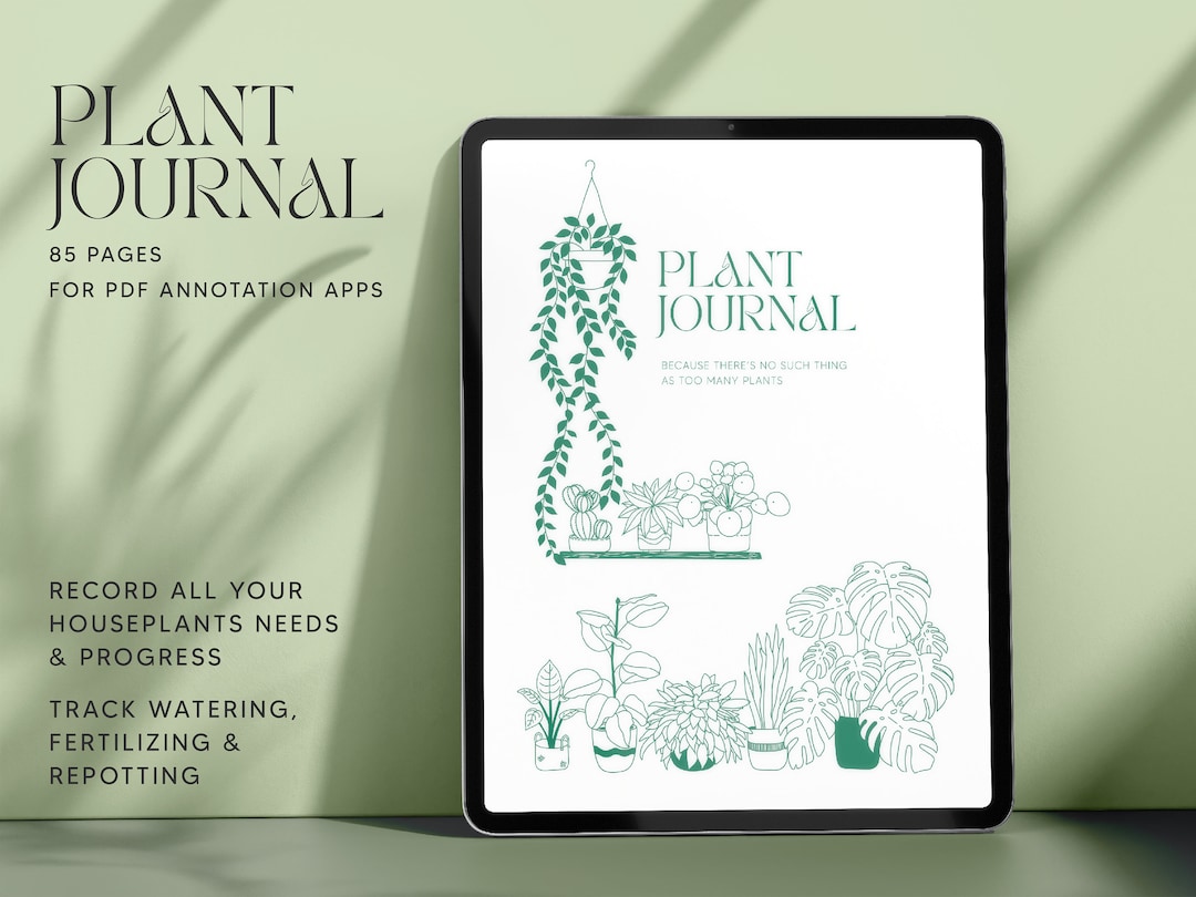 Digital Plant Journal: 85 Pages for up to 20 Houseplants, With Trackers ...