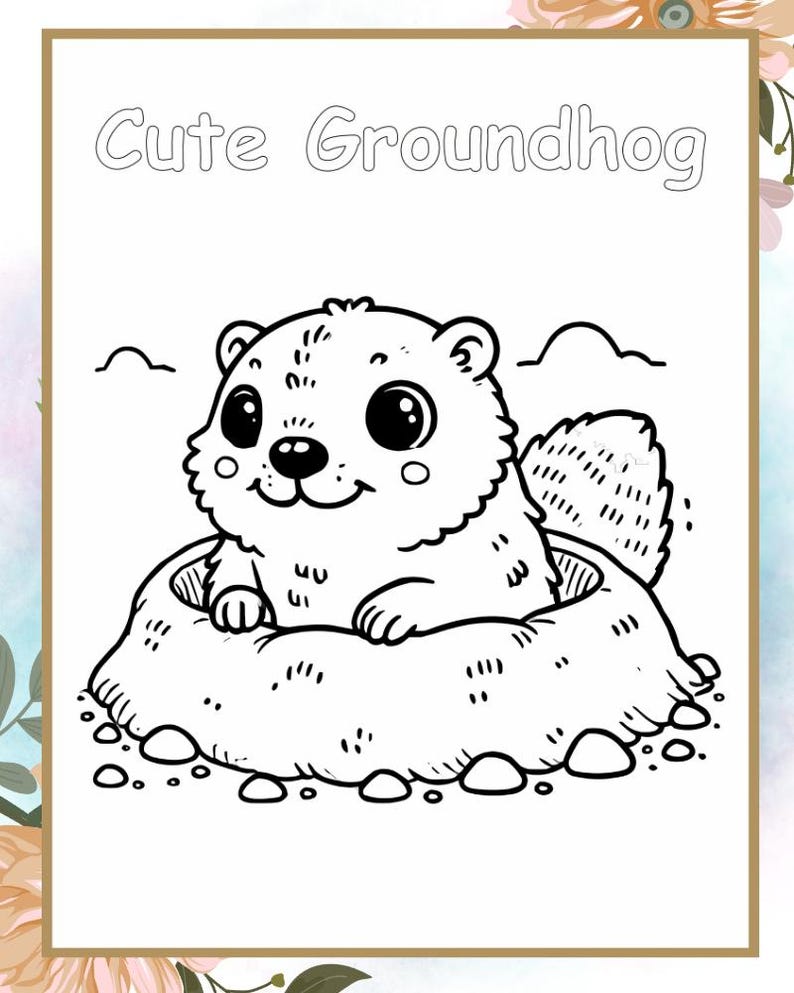 Groundhog Day Coloring Pages, Kids Educational Printable, Instant ...
