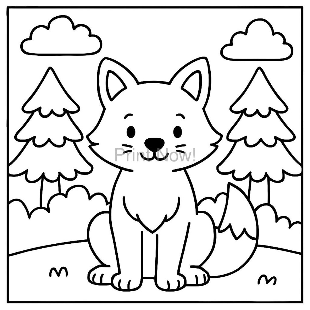 Forest Friends Coloring Page | Printable Woodland Animals PDF Forest ...
