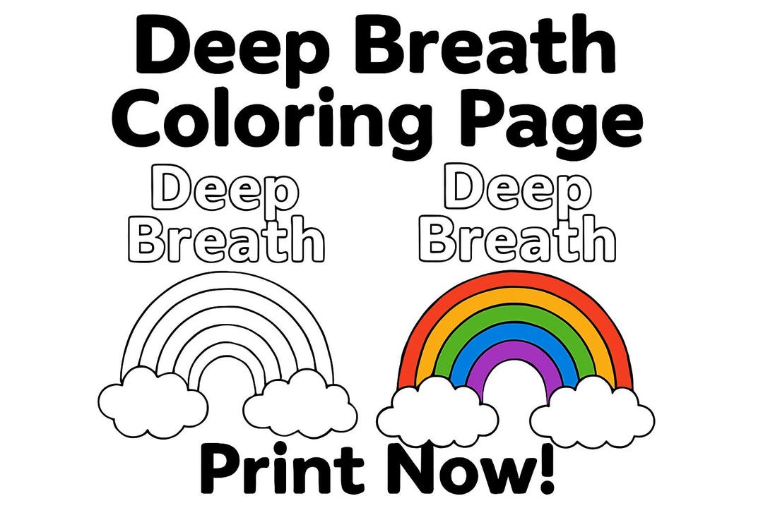 Deep Breath Rainbow Coloring Page: Mindfulness for Kids (PDF & PNG ...