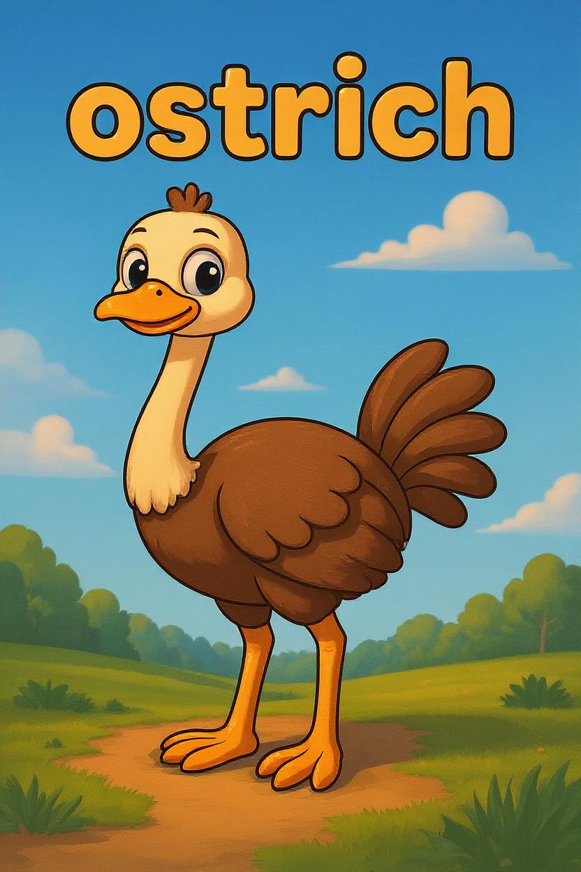 Ostrich Coloring Page Printable: Kids Animal Activity (PDF Download) - Etsy
