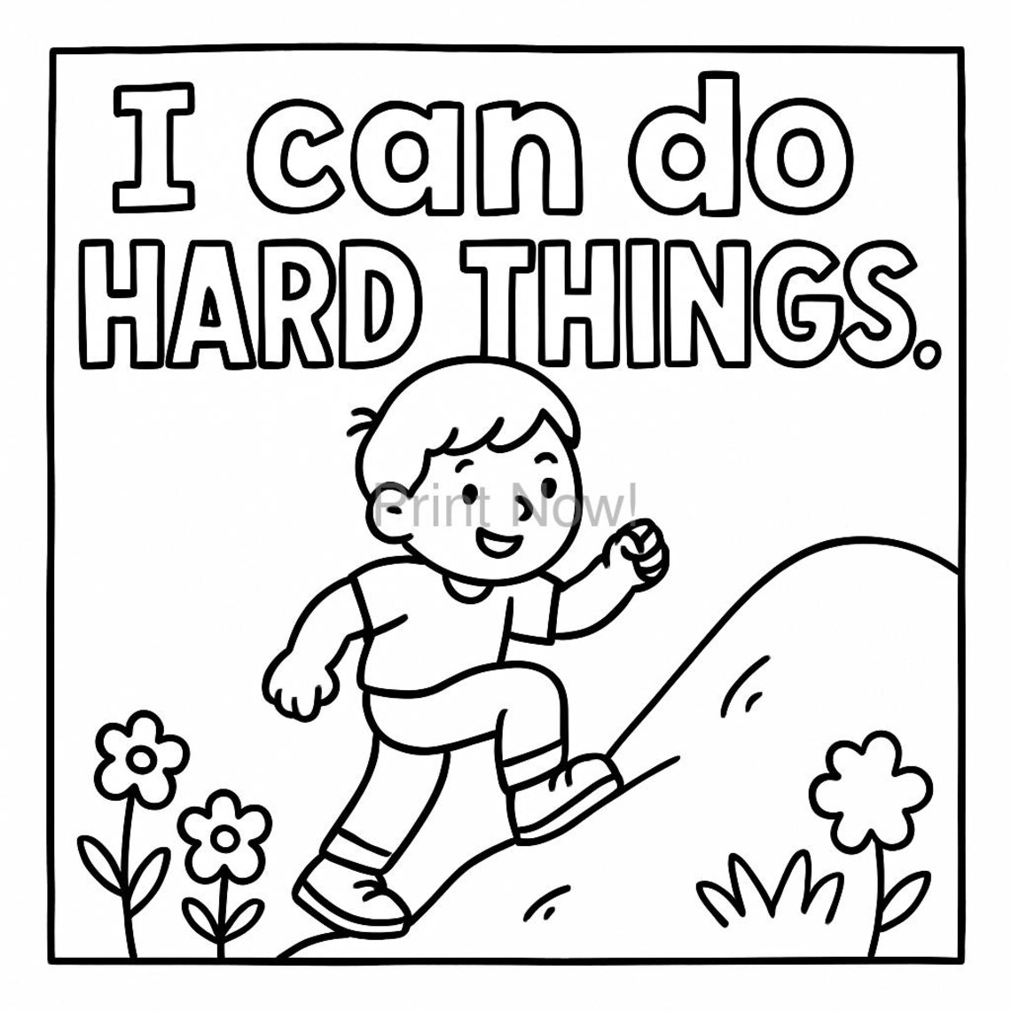 Growth Mindset Coloring Page: Positive Affirmations, Motivational ...