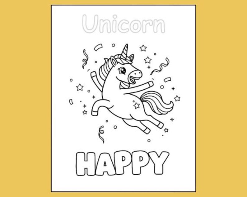 Magical Unicorn Coloring Page & Activity Sheet (PDF Download) - Etsy