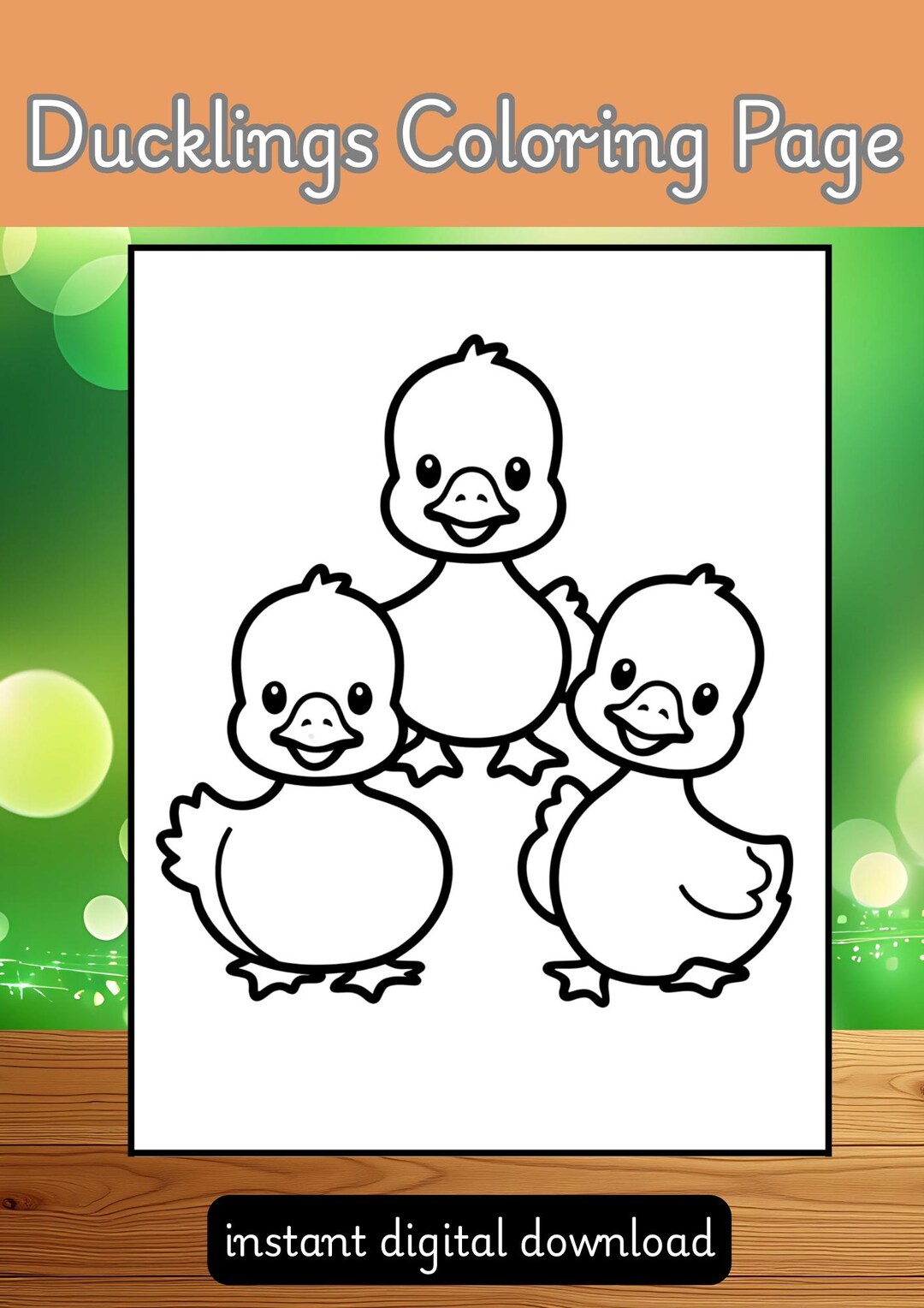 Ducklings Coloring Page for Kids! Instant Download! Fun & Educational ...