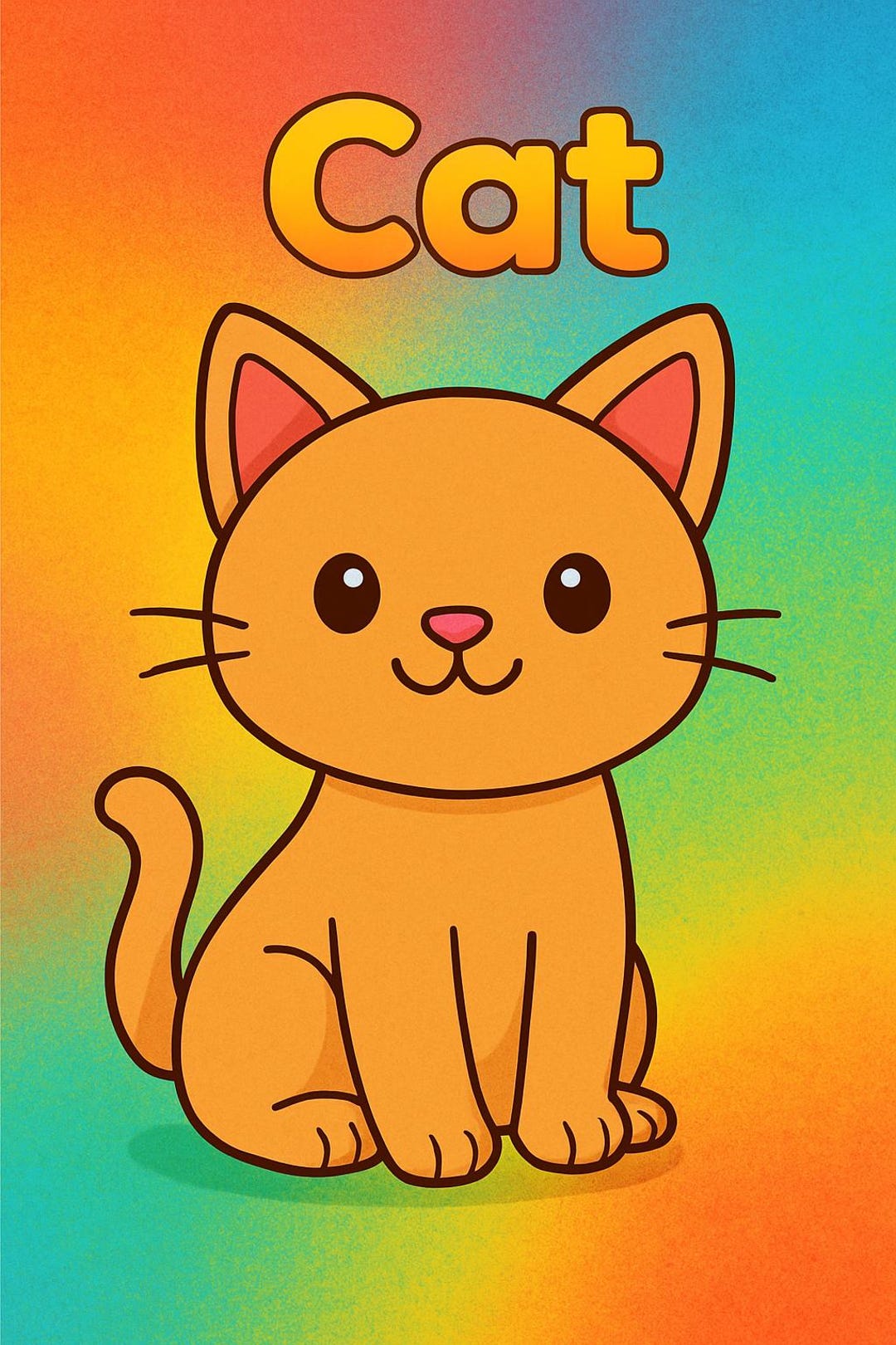 Cute Cat Coloring Page Printable PDF for Kids - Instant Download 8.5x11 ...