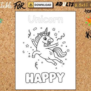 Magical Unicorn Coloring Page & Activity Sheet (PDF Download) - Etsy