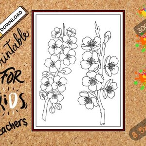 Cherry Blossom Coloring Page: Japanese Culture Art (PDF) - Etsy