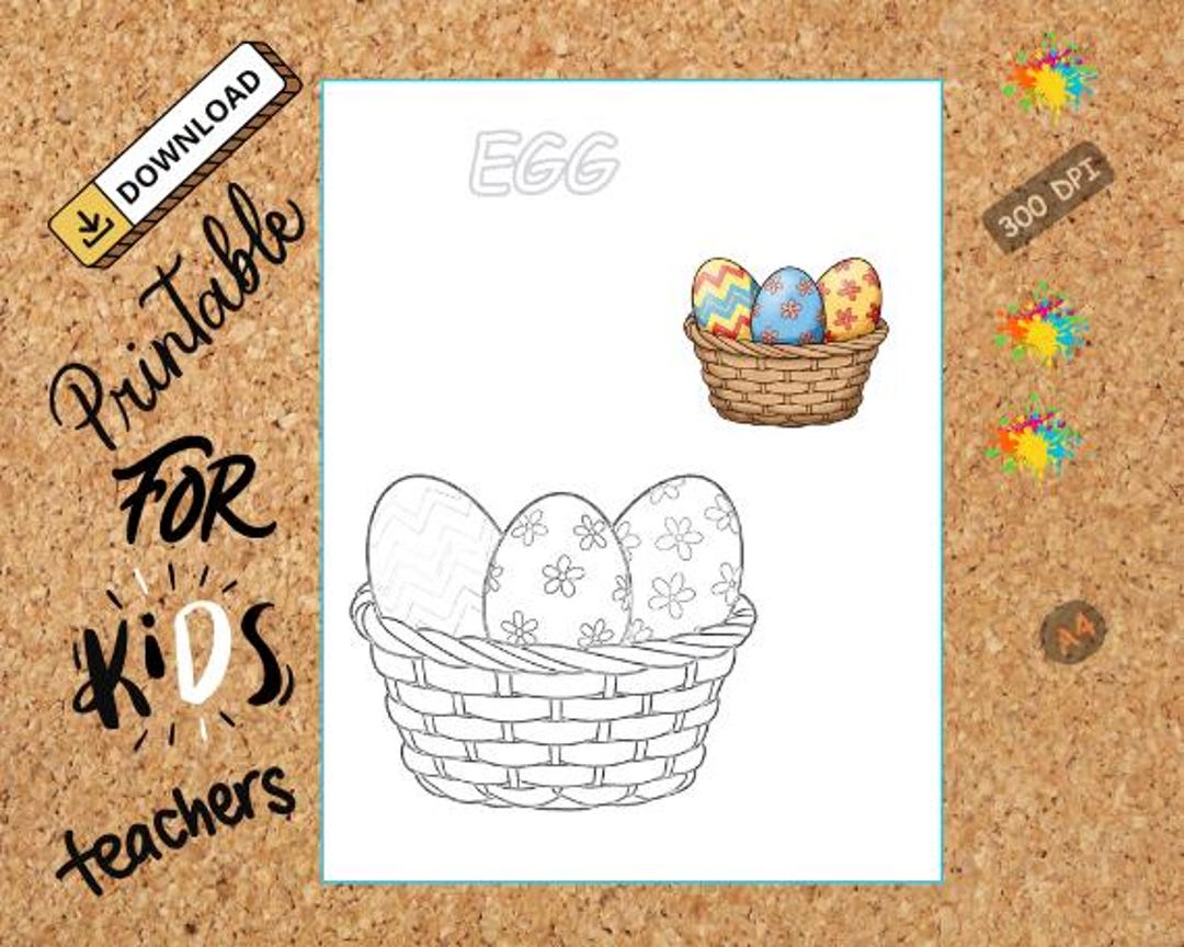 Easter Egg Coloring Page: Printable Spring Activity (PDF) - Etsy