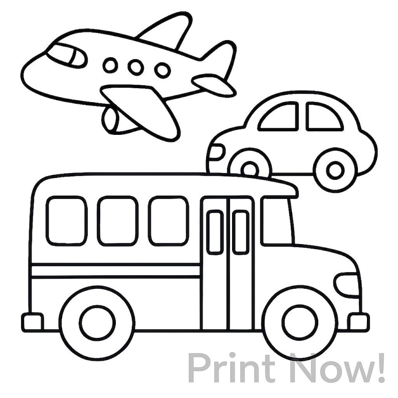 Transportation Coloring Page | Printable Vehicles PDF for Kids ...