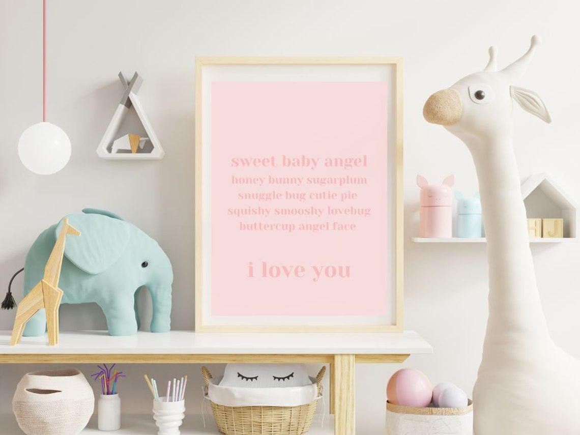 Nursery Wall Art Nickname Poster 4 Color Options-baby's - Etsy