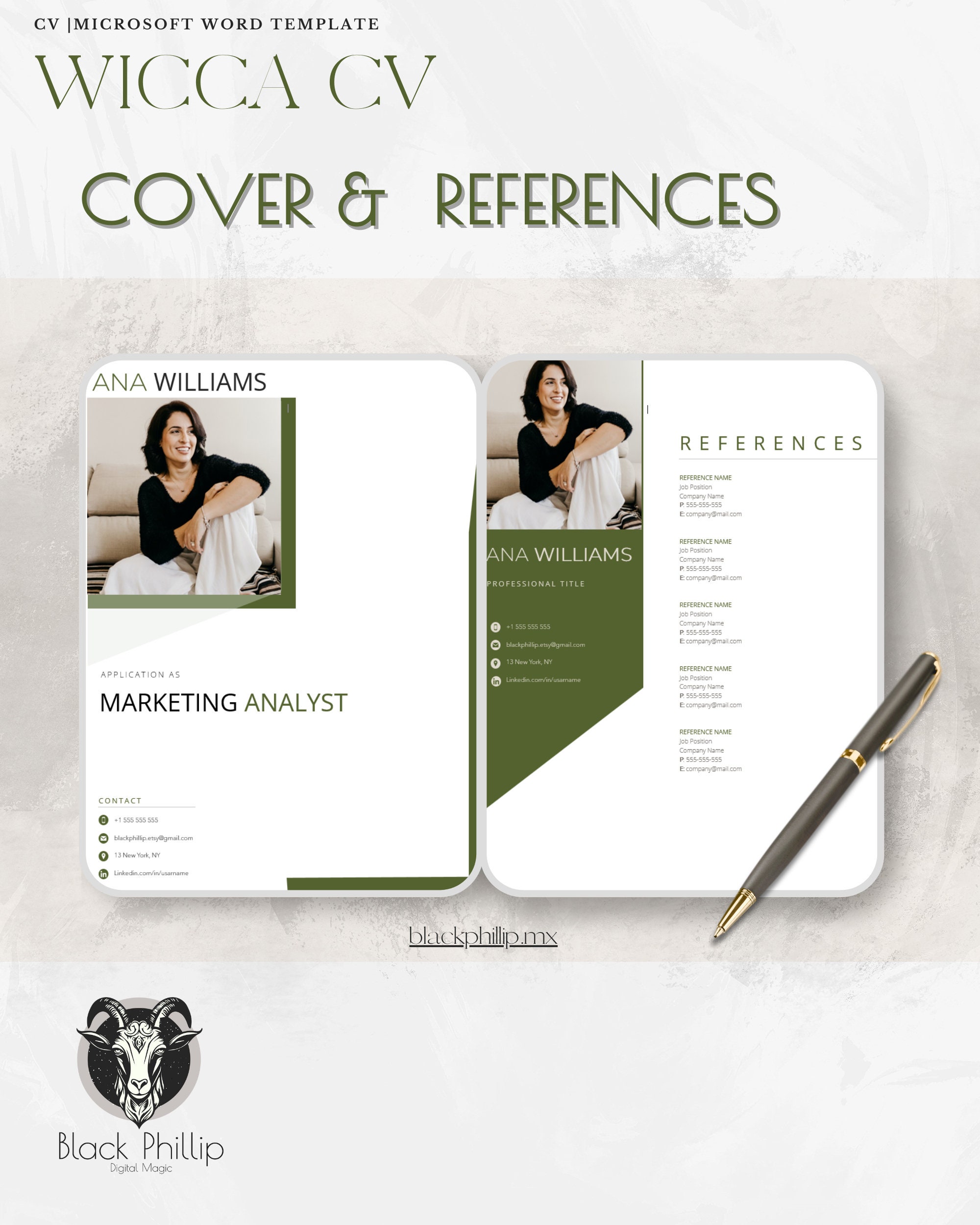 Pofessional CV Template for MS Word, Pages & Google Docs - Etsy