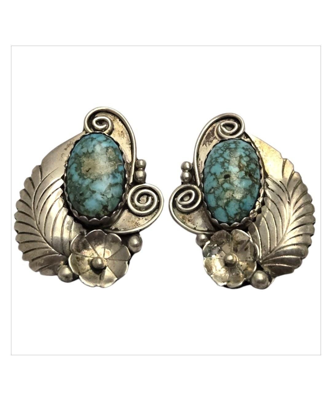 Detailed Ronnie Hurley Navajo Blue Ridge Turquoise Sterling Silver ...