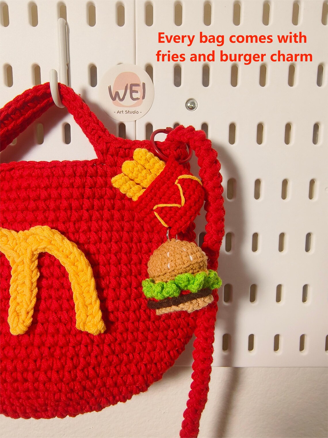 Crochet Mcdonald's Bag/phone Purse, Handmade Knitted Bag/pouch With ...