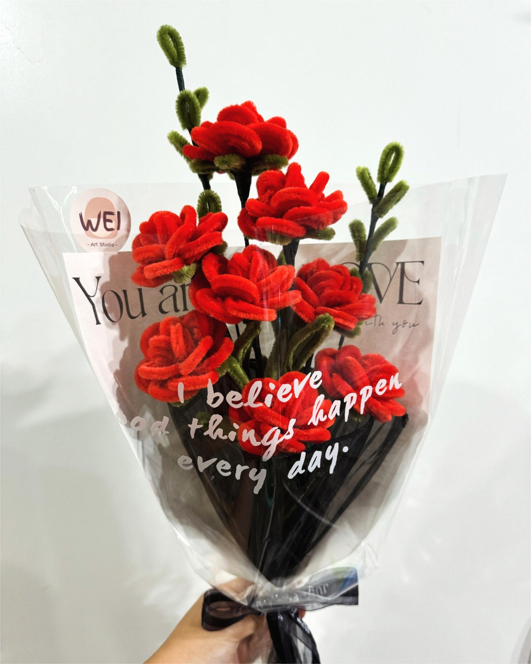 Pipe Cleaner Bouquet,everlasting ROSES, Anniversary Wedding Graduation ...