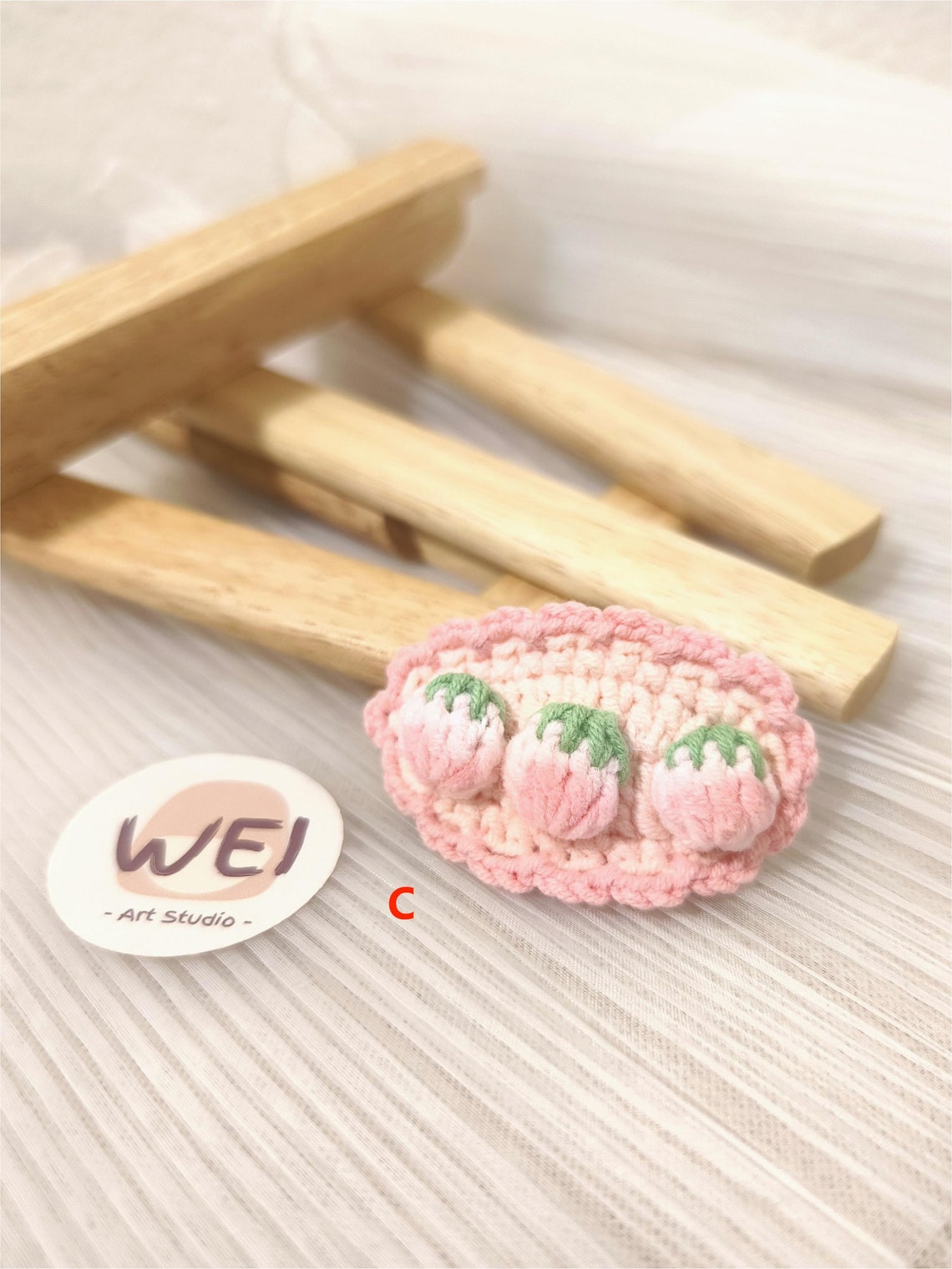 Crochet Hairpin, Crochet Hair Clips, Handmade Knitted Hairclip, Vintage ...
