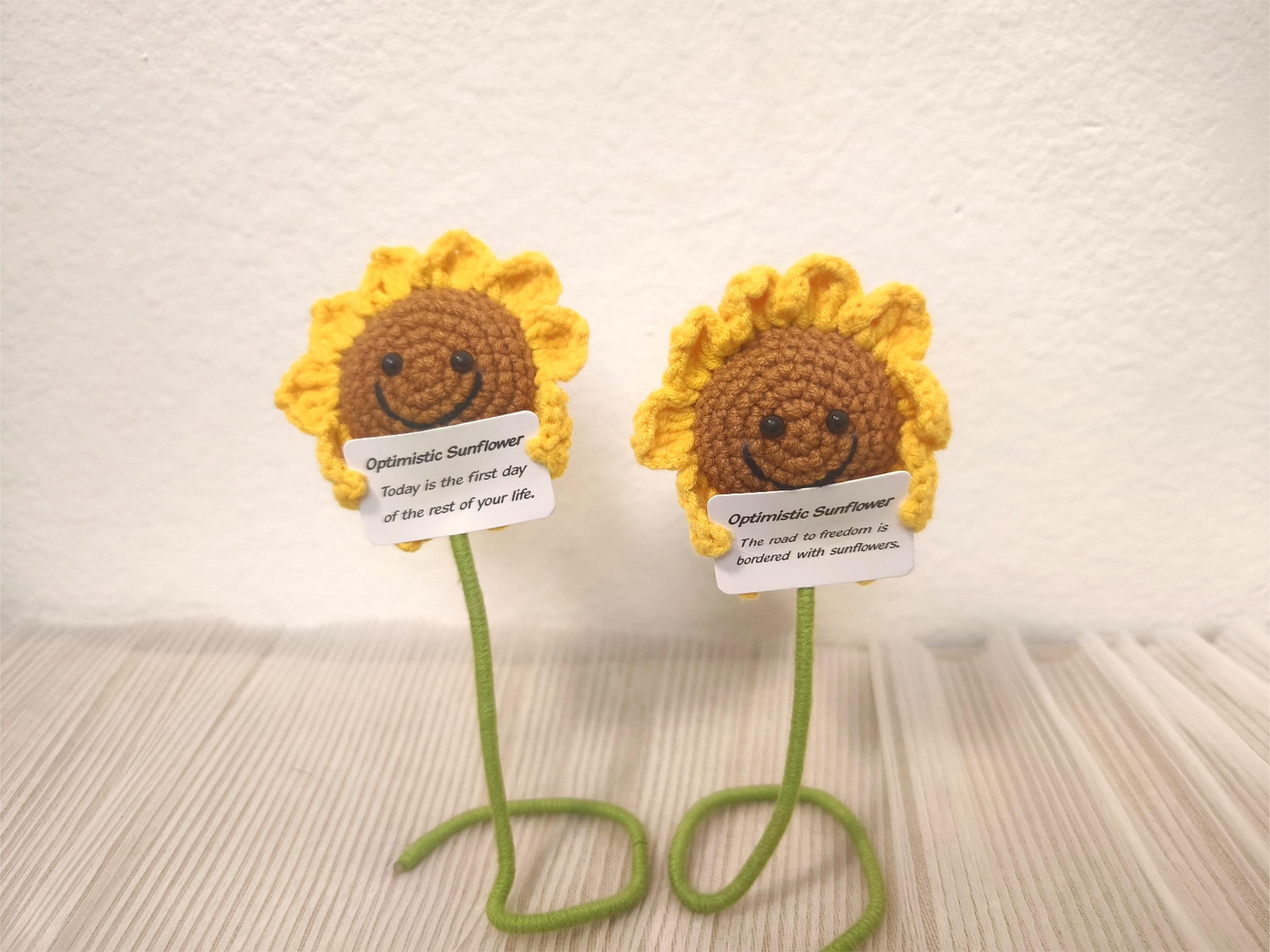Emotional Support SUNFLOWER, Handmade Crochet Sunflower, Cheer up Gift ...
