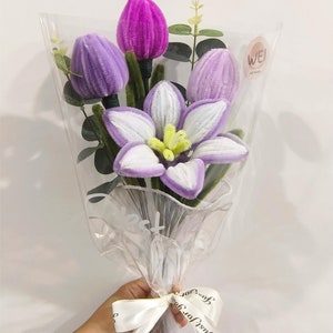 Pipe Cleaners Flower Bouquet,everlasting LILY, TULIPS, DAISY, Forever ...