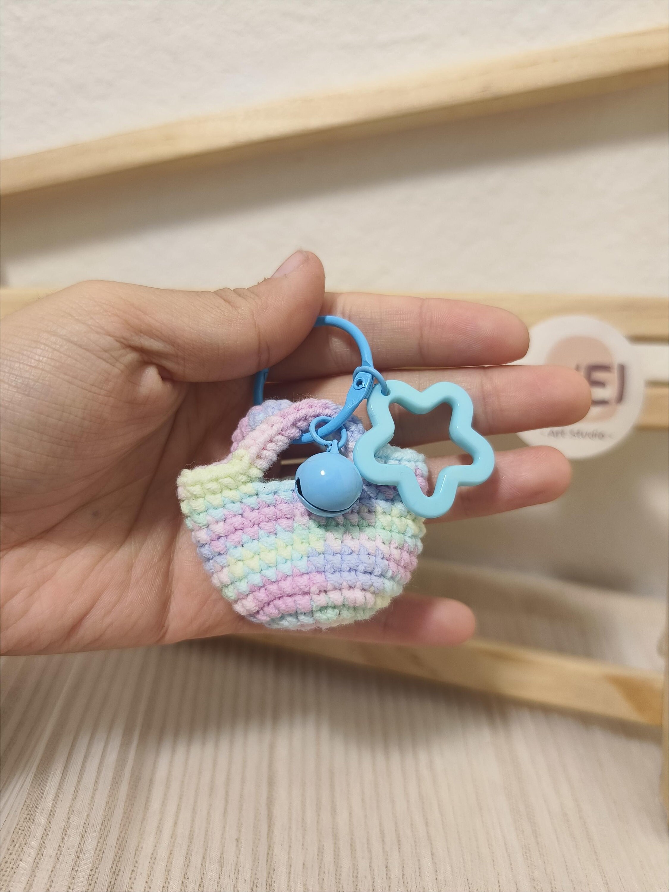 Crochet Mini Bag Keychain Charm, Amigurumi Tote Bag Keychain, Special ...