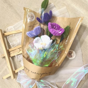 Pipe Cleaner Flowers Bouquet,poppy Bouquet,customize Available,gift for ...