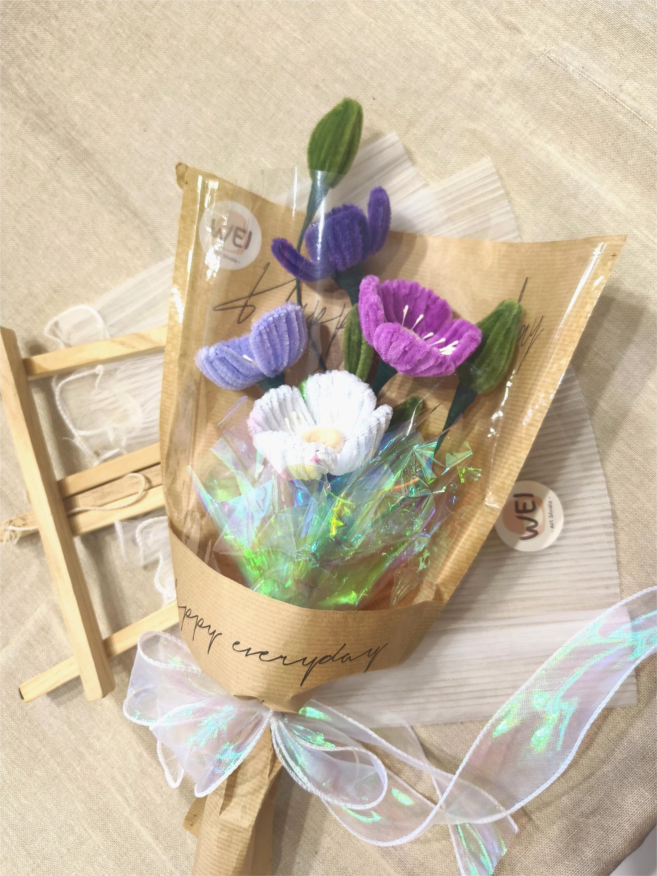 Pipe Cleaner Flowers Bouquet,poppy Bouquet,customize Available,gift for ...