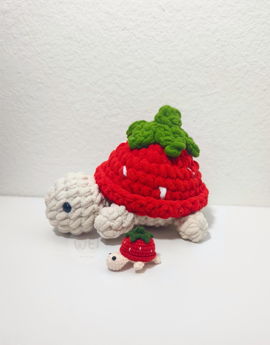 Crochet STRAWBERRY TURTLE Plushie, Crochet Cute Strawberry Turtle ...