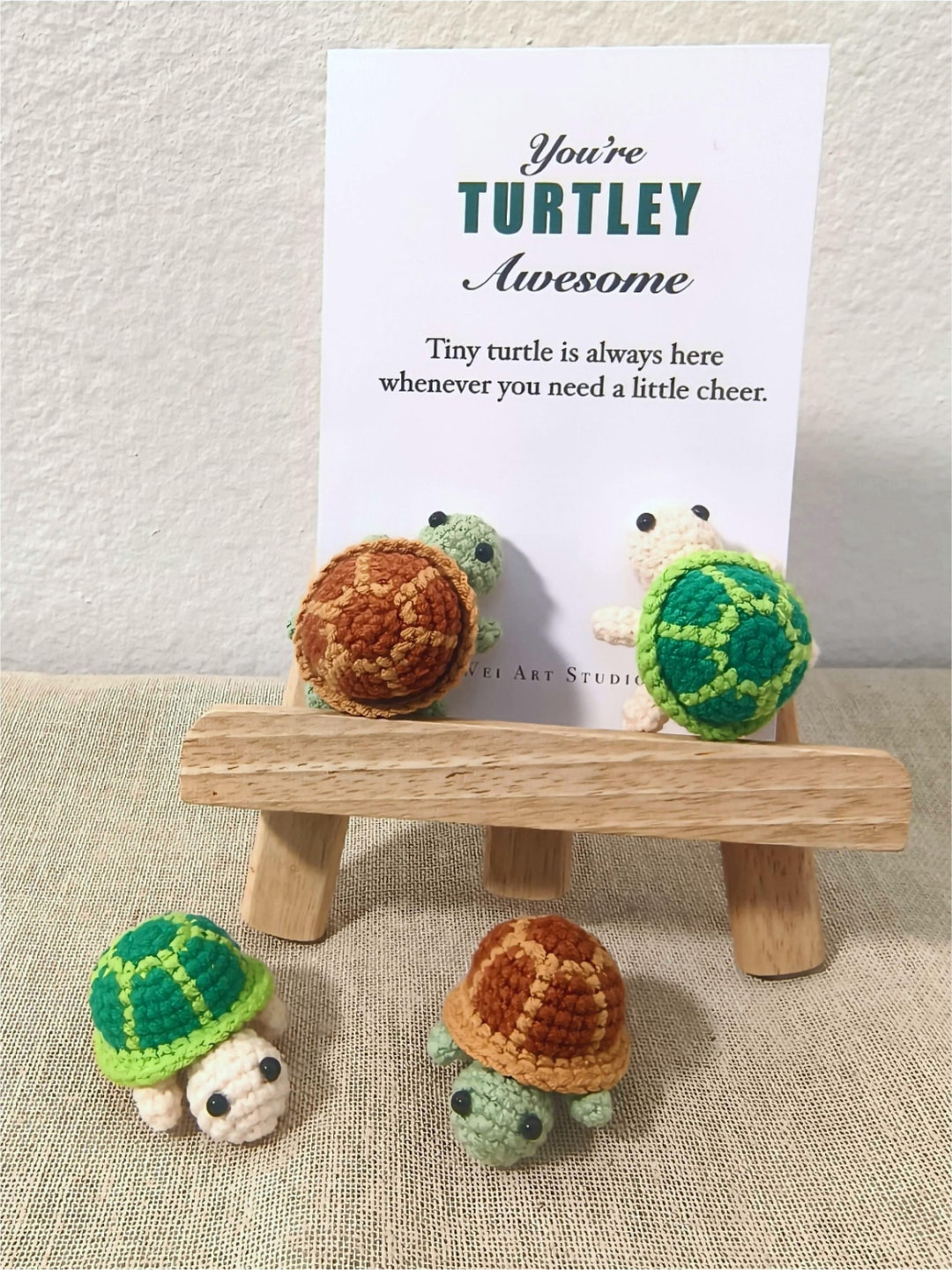Crochet Turtles Keychain, You're TURTLEY AWESOME Turtle,handmade ...