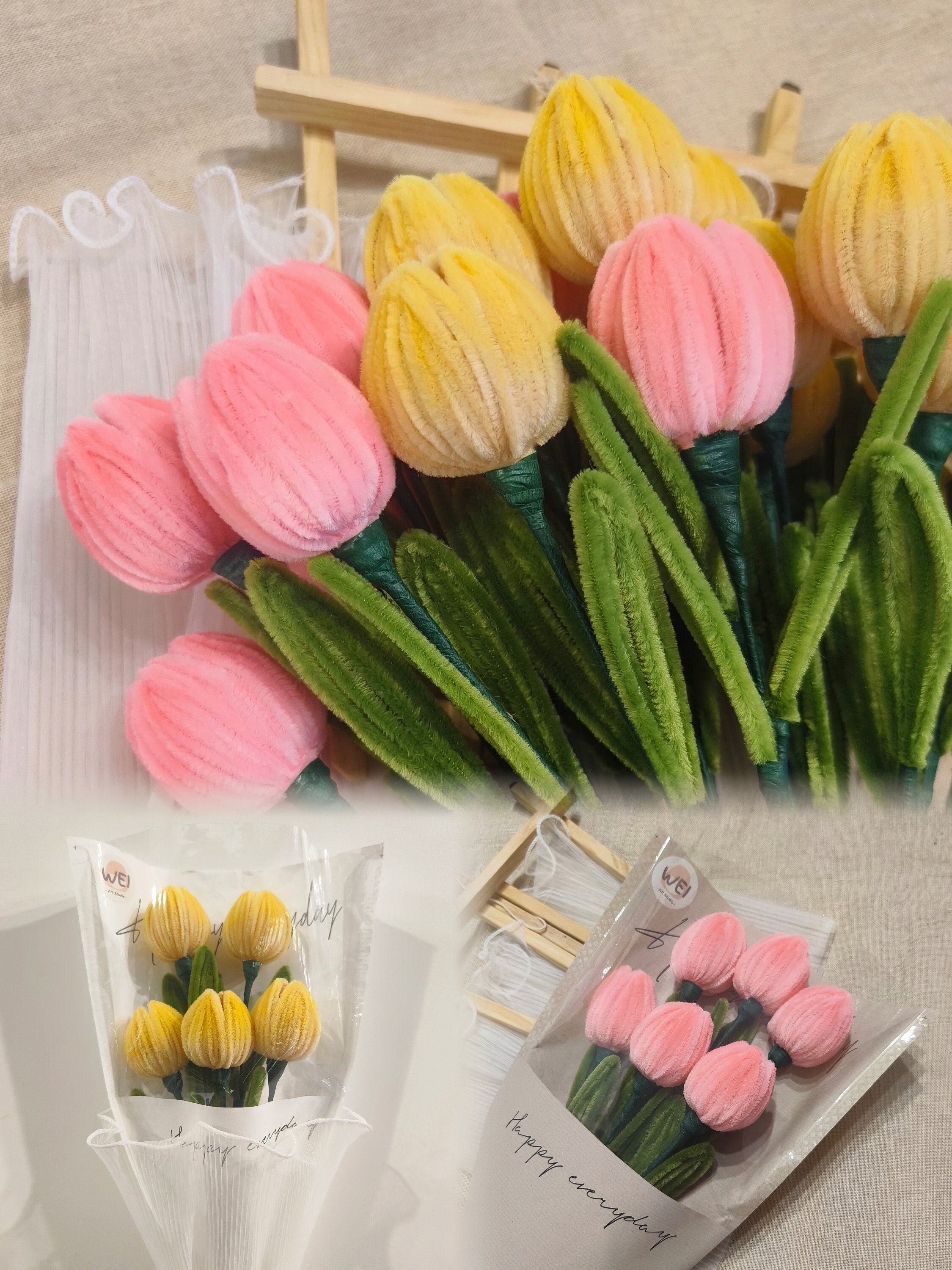 Pipe Cleaner Flowers Bouquet,tulips Bouquet,eternal Flower,gift for ...