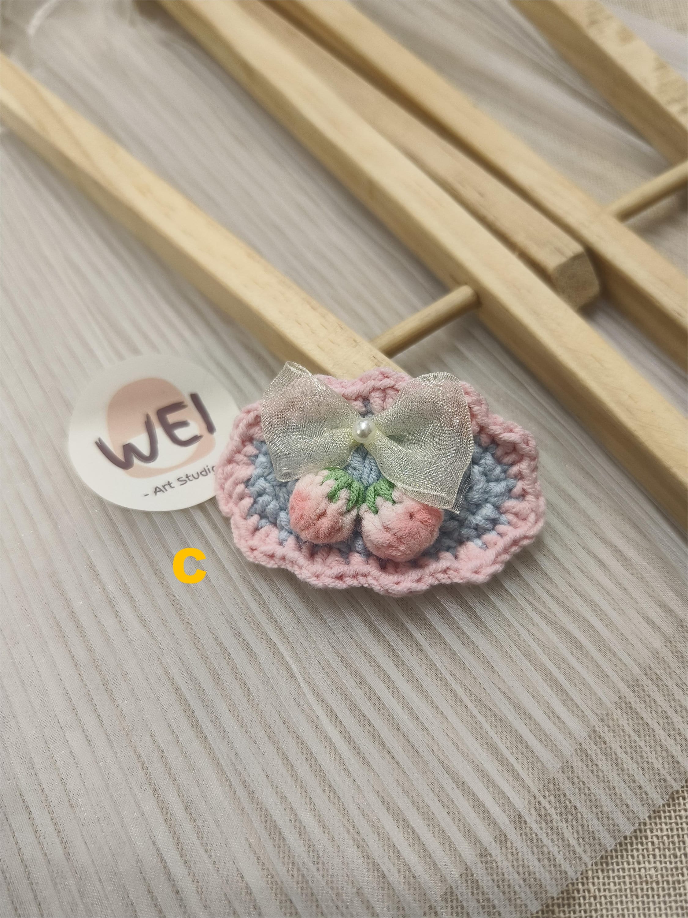 Crochet Hairpin, Crochet Hair Clips, Handmade Knitted Hairclip, Vintage ...