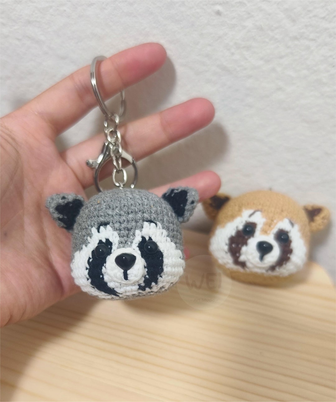 Crochet Raccoon/ailurus/red Panda Keychain, Amigurumi Ailurus Fulgens ...