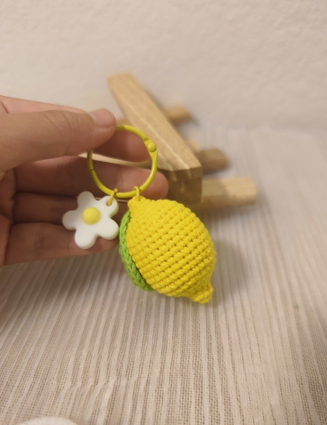 Crochet Fruit Keychain, Crochet Apple/orange/persimmon/peanut/sunflower ...
