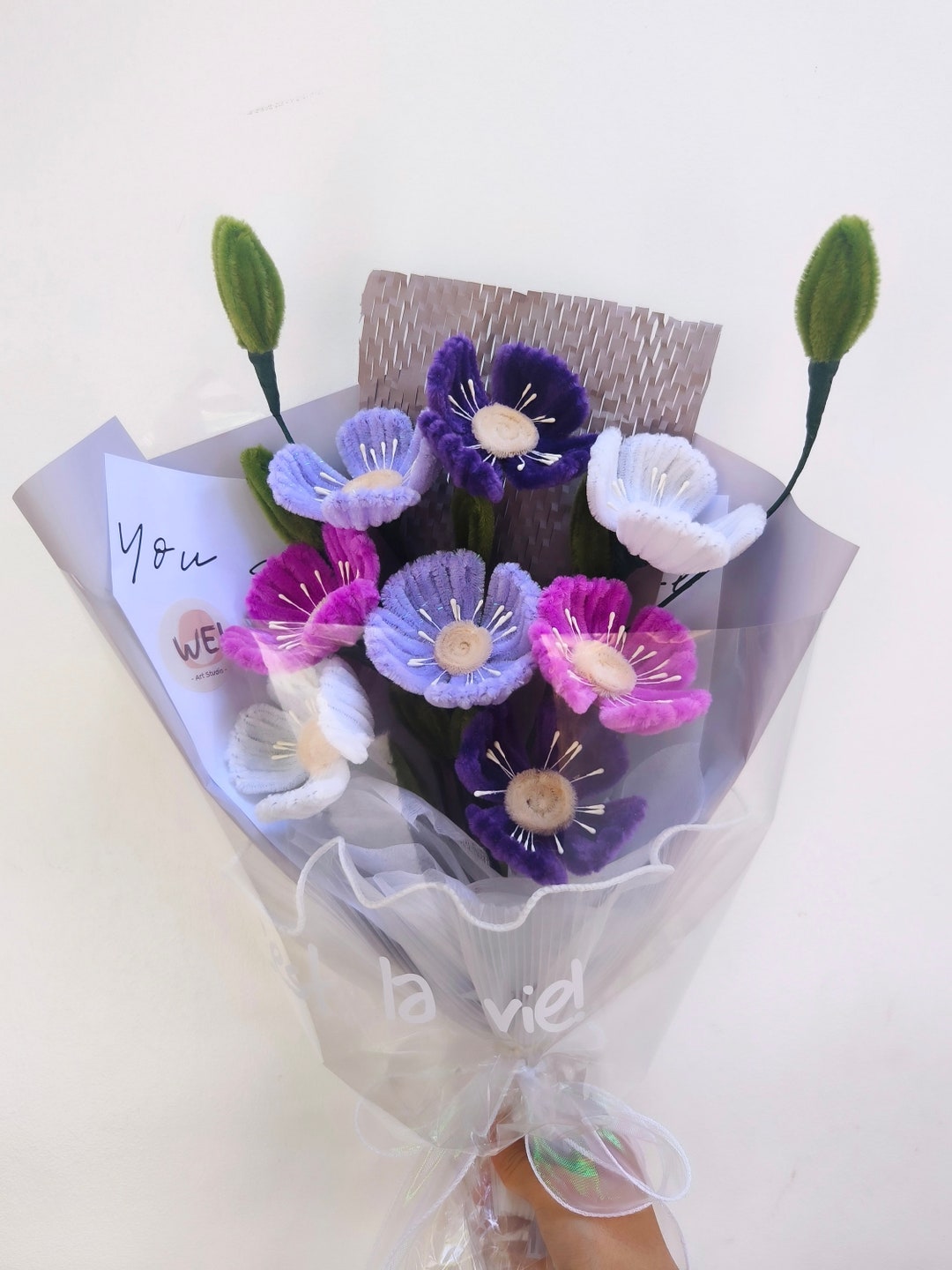 Pipe Cleaner Flowers Bouquet,poppy Bouquet,customize Available,gift for ...